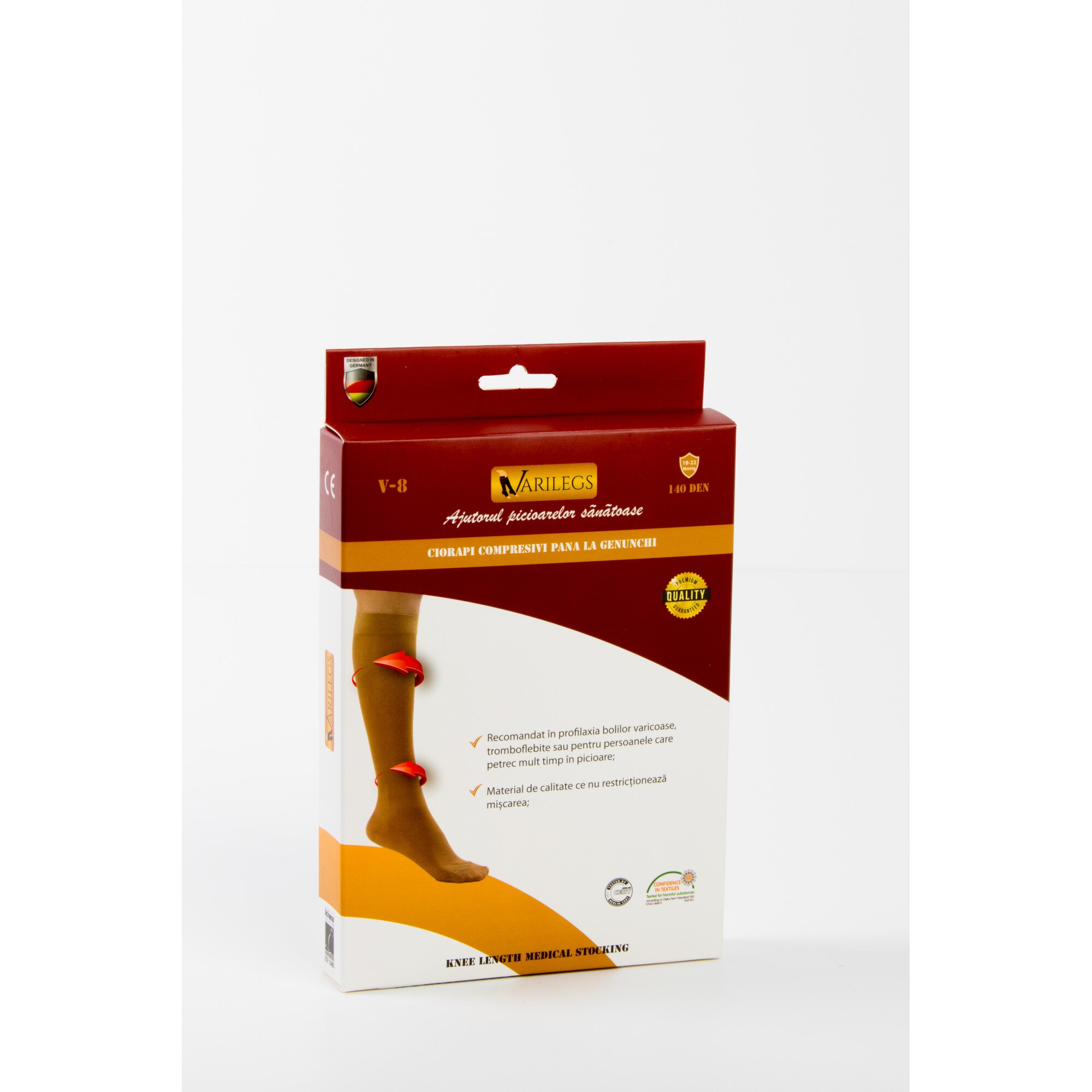 Ciorapi Compresivi Medicali "VARILEGS V-8", Pana la Genunchi, Grad de ...