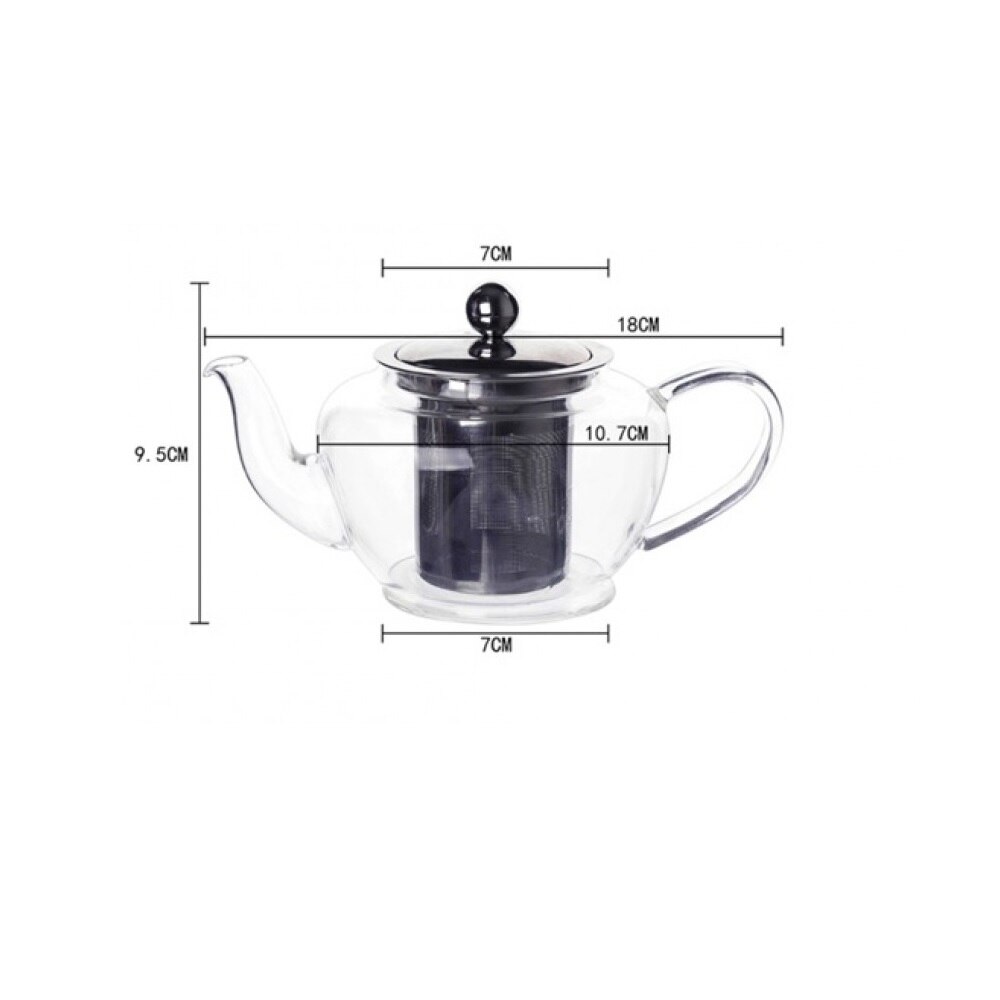 Ceainic din sticla termorezistenta TEA TIME, cu capac si infuzor inox ...