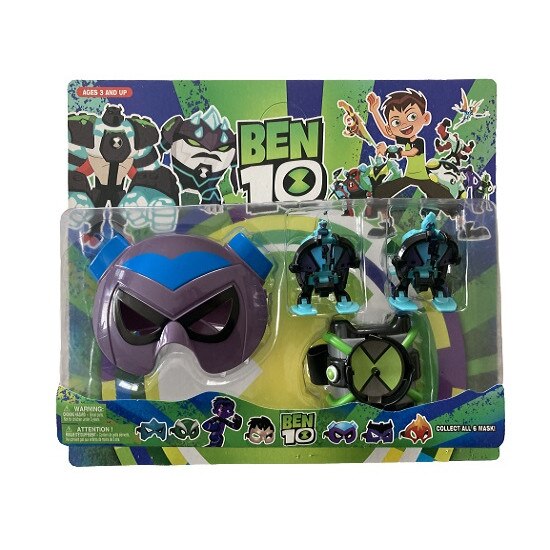 Ceas tip Ben 10 cu 2 figurine articulate si masca - eMAG.ro