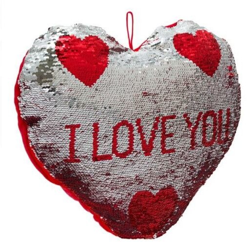 Perna inima cu paiete, rosu, 39x37 cm - eMAG.ro