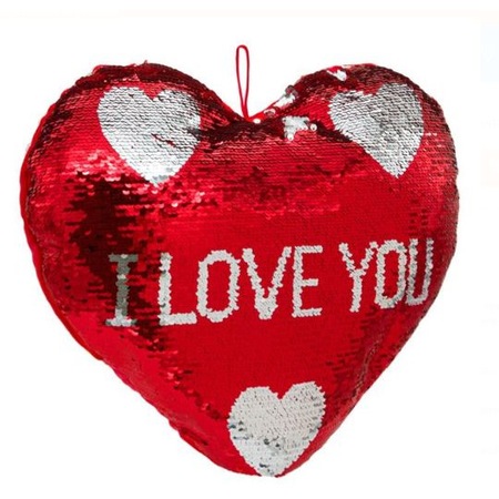 Perna inima cu paiete, rosu, 39x37 cm - eMAG.ro