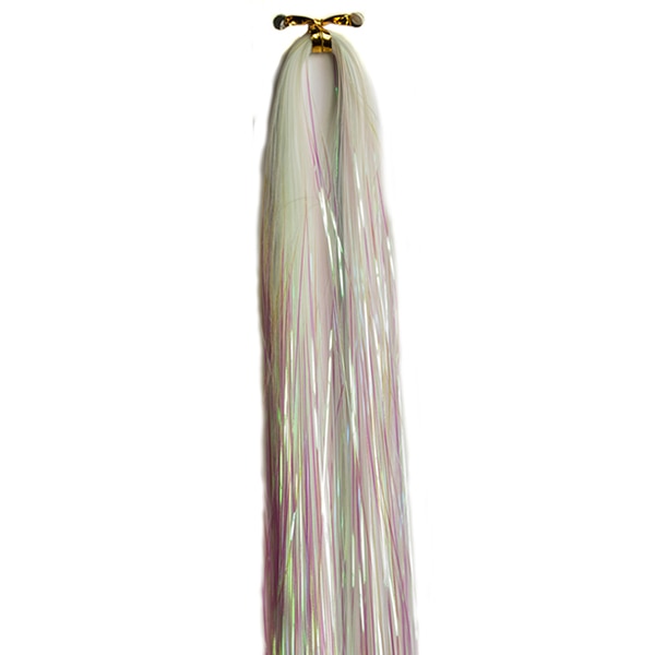 Extensie colorata Tinsel White, alb, decoratiune par, 50cm - eMAG.ro