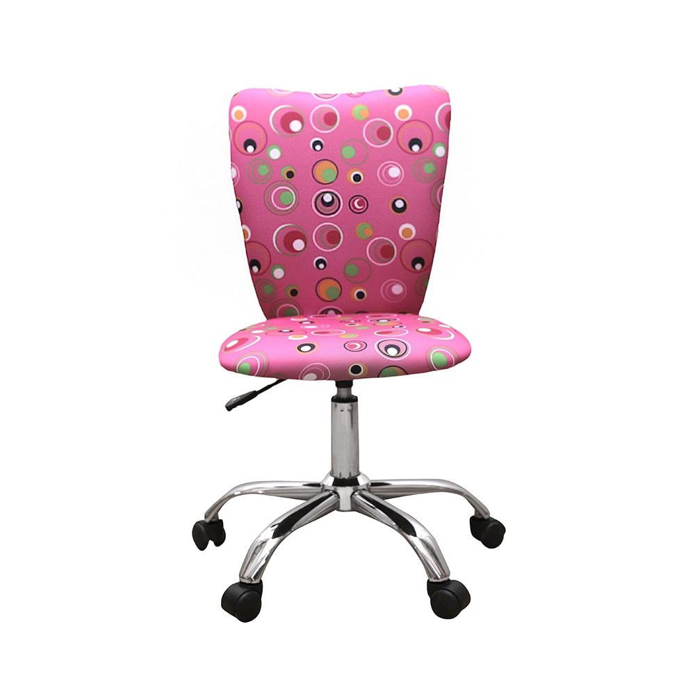 Scaun de birou pentru copii Moderna Pink Bubbles, cadru cromat, textil ...