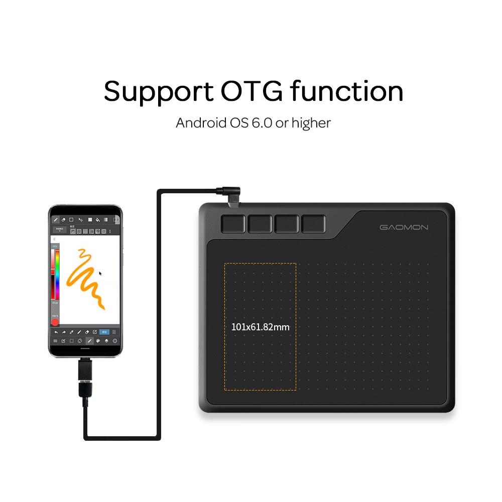 Tableta grafica GAOMON S620 OSU, 266PPS, 5080LPI,Stilou 8192 niveluri ...