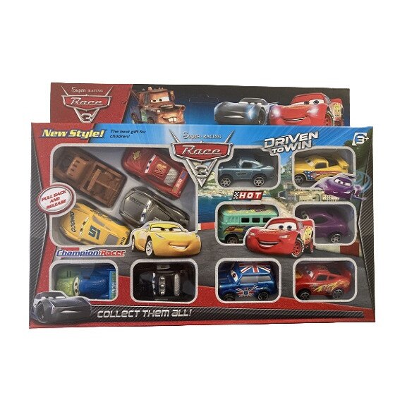 Set 12 masini tip Cars scara 1/64 pull back and release - eMAG.ro