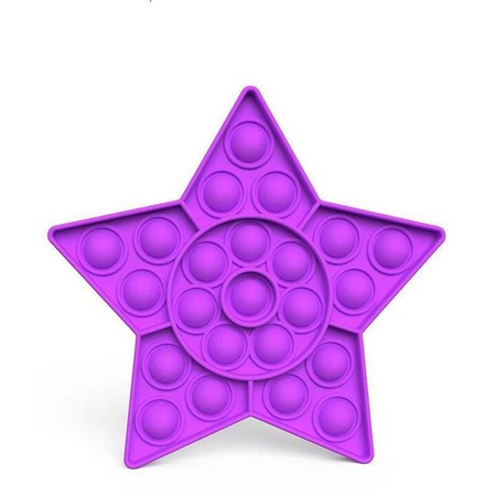 Jucarie antistres din silicon, Pop it now, forma Stea Mov, 13 cm, Urban ...