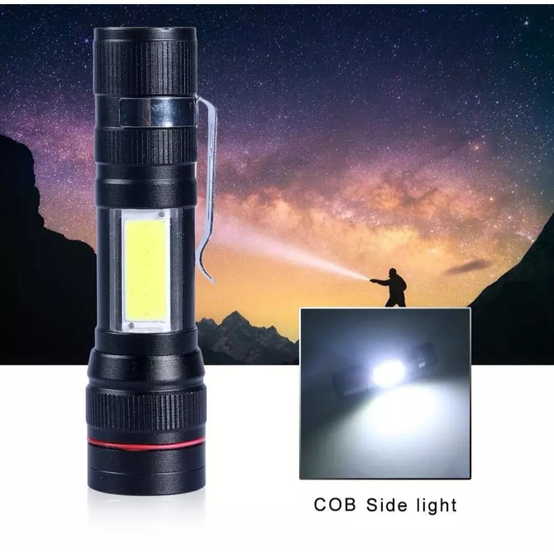 Lanterna LED cu COB lateral, 3 Moduri de iluminare, Impermeabila ...