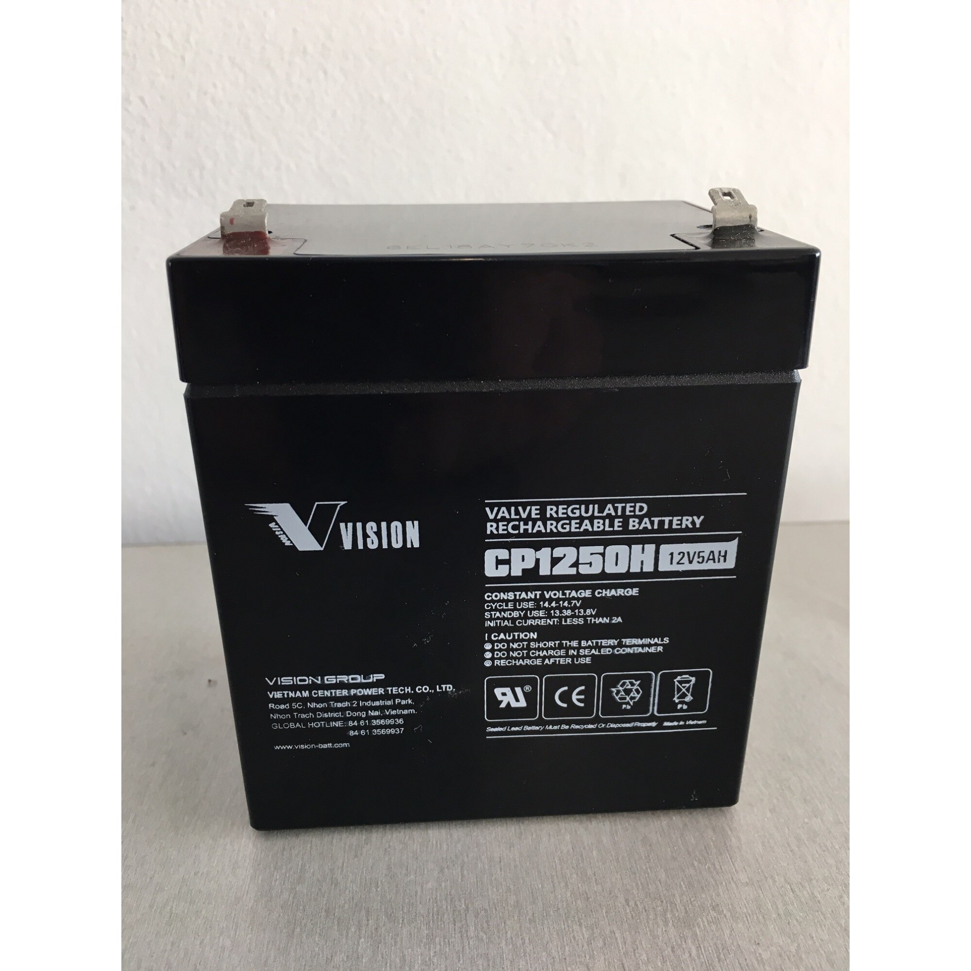 Оловна акумулаторнa батерия VISION CP1250 F2 - 12V 5Ah - eMAG.bg