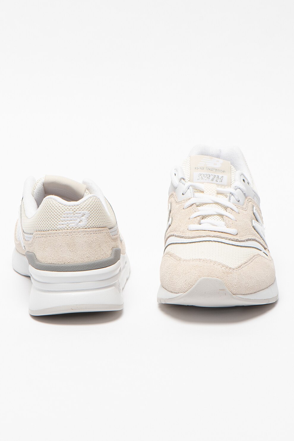 New Balance, Pantofi sport wedge de piele intoarsa cu insertii de plasa ...