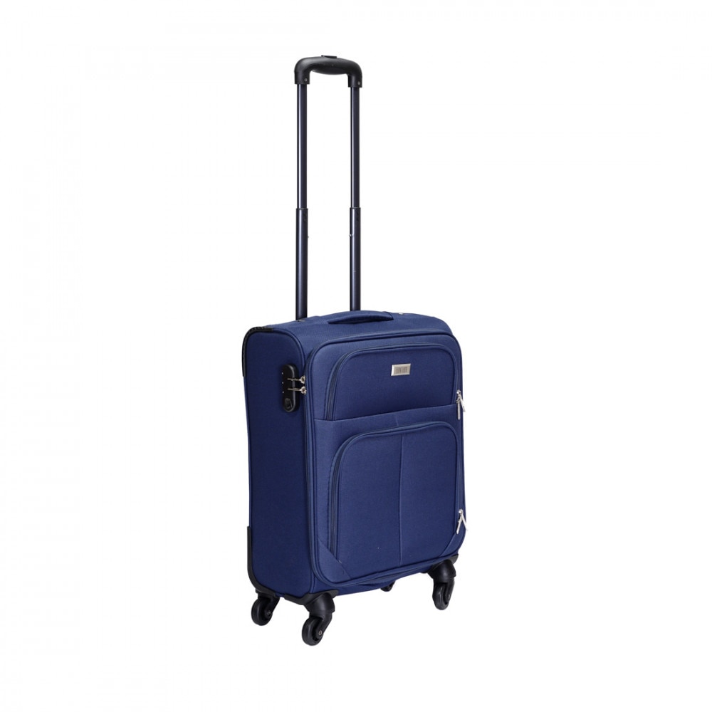 Valiza Basic, Bontour, Textil, 55 x 40 x 20 cm, Albastru - eMAG.ro