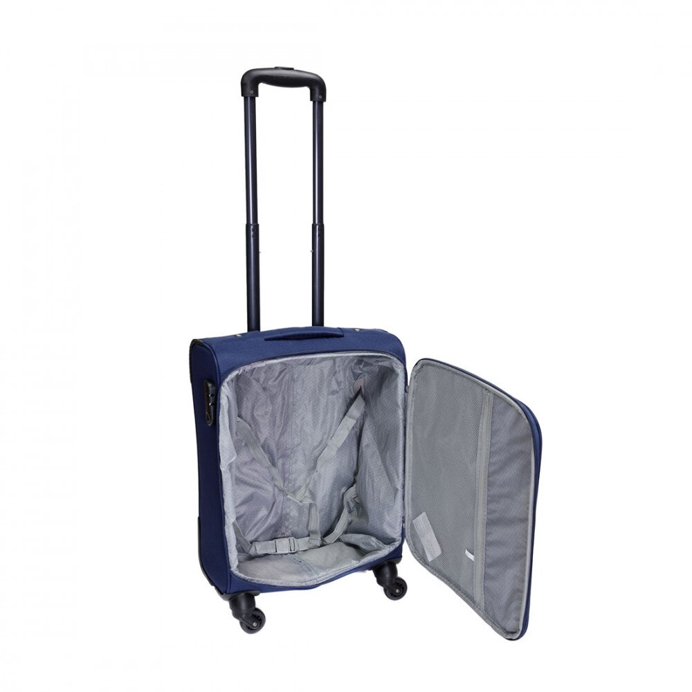 Valiza Basic, Bontour, Textil, 55 x 40 x 20 cm, Albastru - eMAG.ro