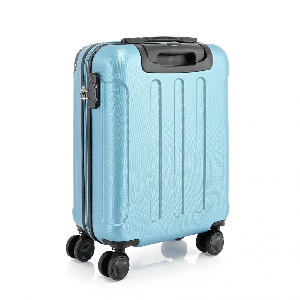 Valiza cu 4 roti, Bontour, ABS, 55 x 40 x 20 cm, Aqua Blue - eMAG.ro