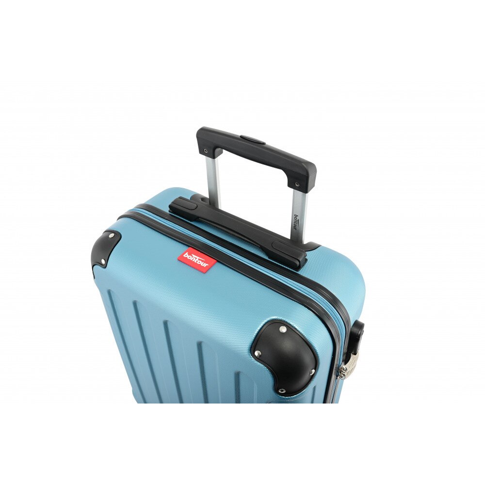 Valiza cu 4 roti, Bontour, ABS, 55 x 40 x 20 cm, Aqua Blue - eMAG.ro