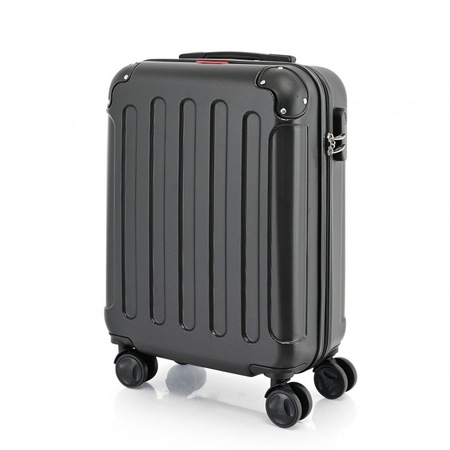 Valiza cu 4 roti, Bontour, ABS, 55 x 40 x 20 cm, Negru - eMAG.ro