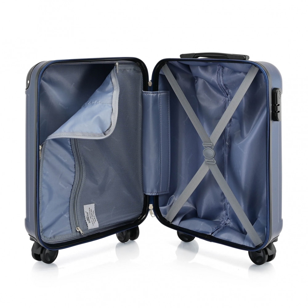 Valiza verticala, Bontour, ABS ,55 x 40 x 20 cm, Albastru - eMAG.ro