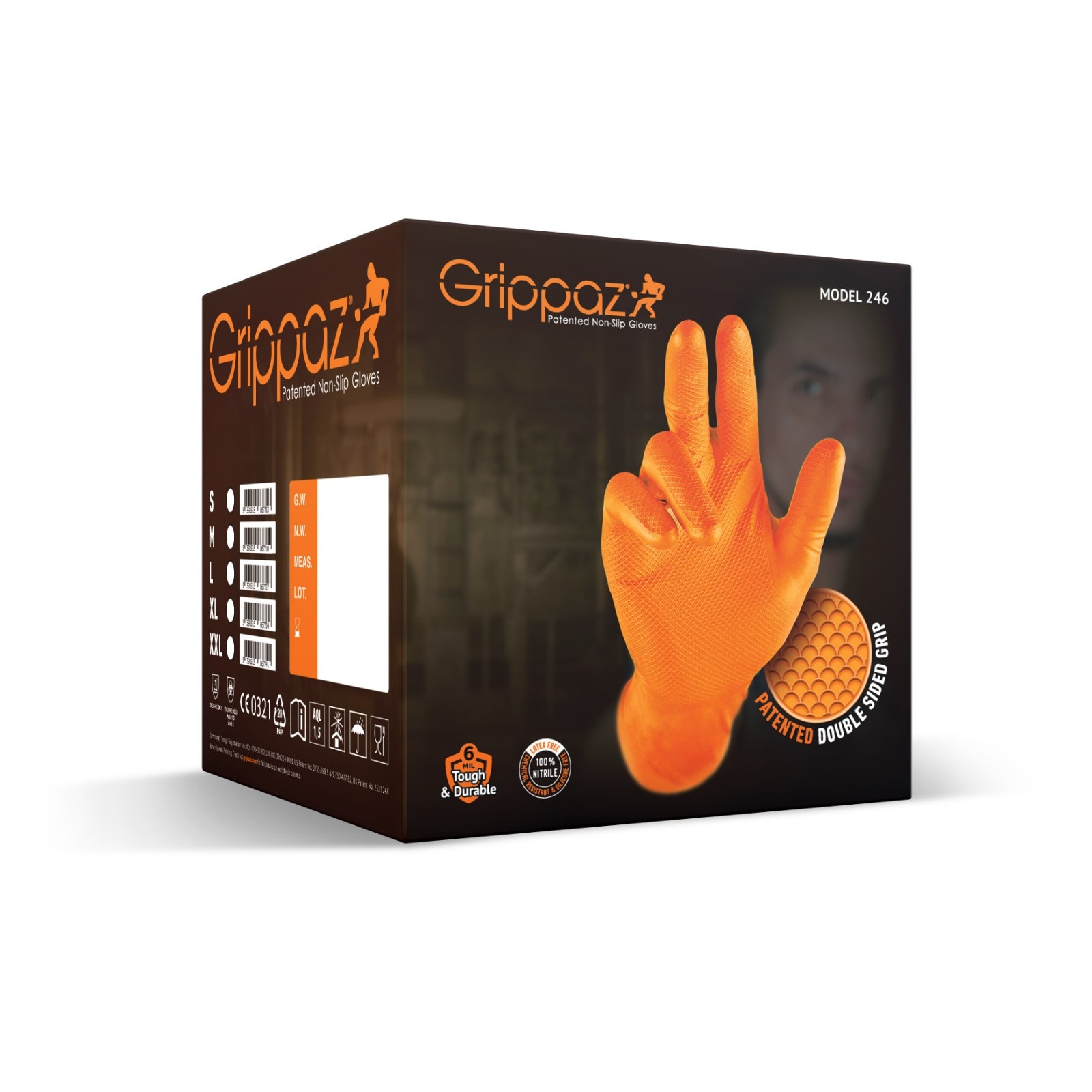Работни ръкавици Grippaz 246OR, кашон 10 кутии, 500бр - eMAG.bg