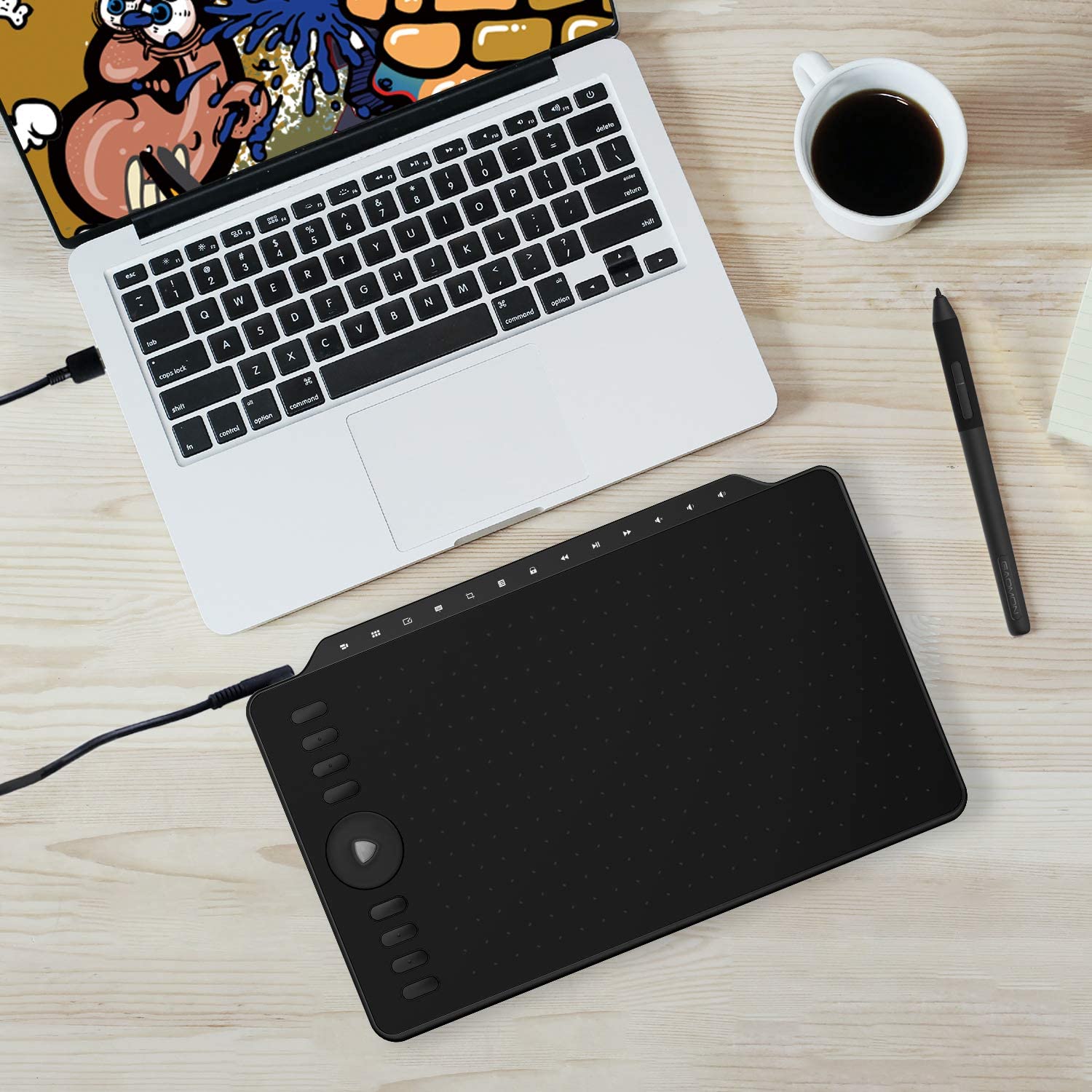 Tableta grafica GAOMON M1220, 12", Stilou 8192 niveluri sensibilitate, compatibila Android ...