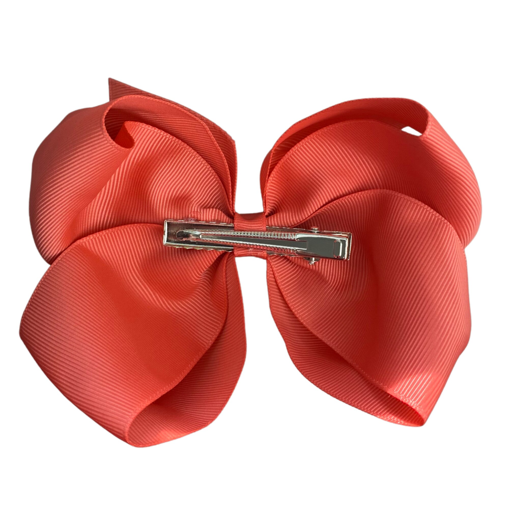 Clama de par pentru fete, cu funda supradimensionata, 15 cm, corai ...