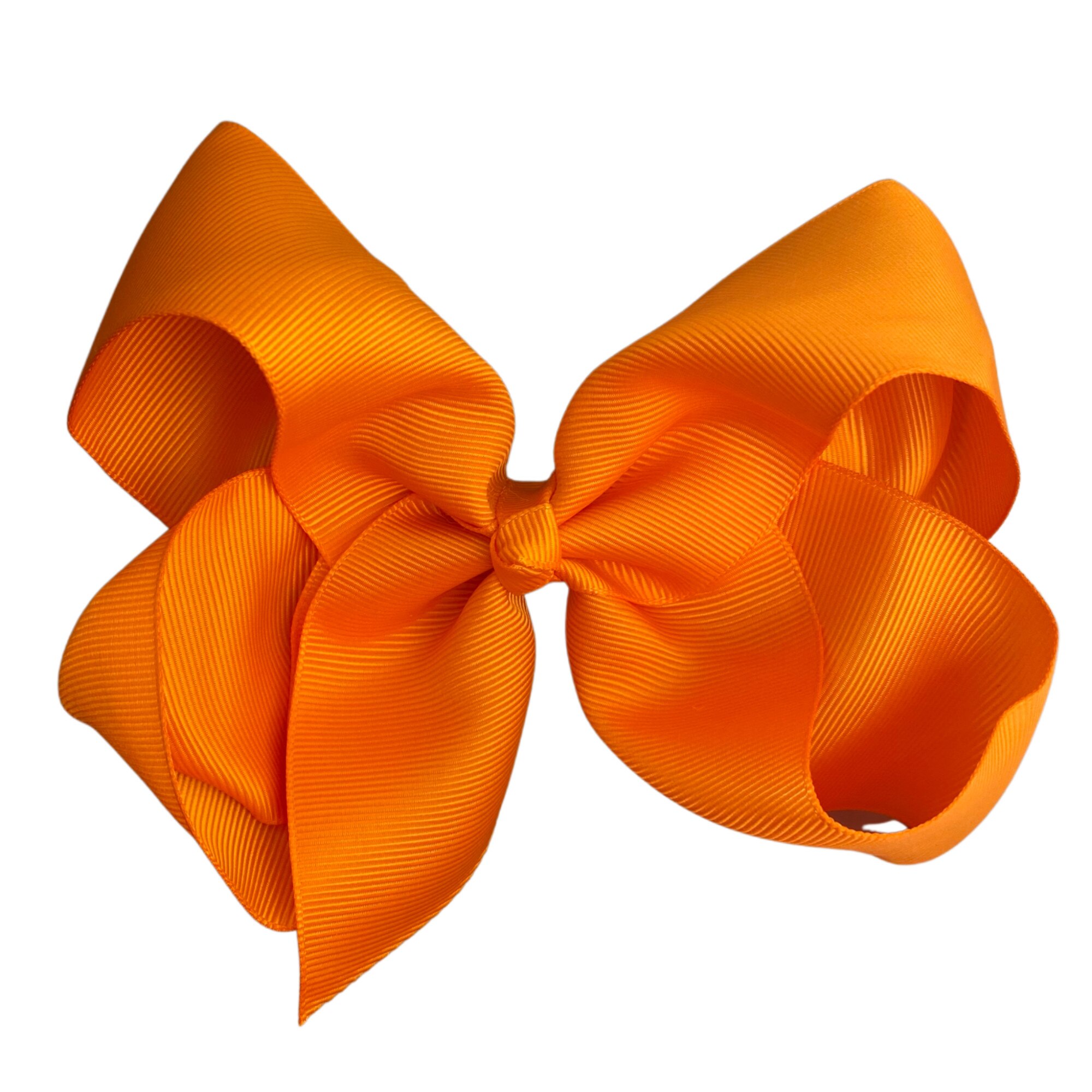 Clama de par pentru fete, cu funda supradimensionata, 15 cm, portocaliu ...