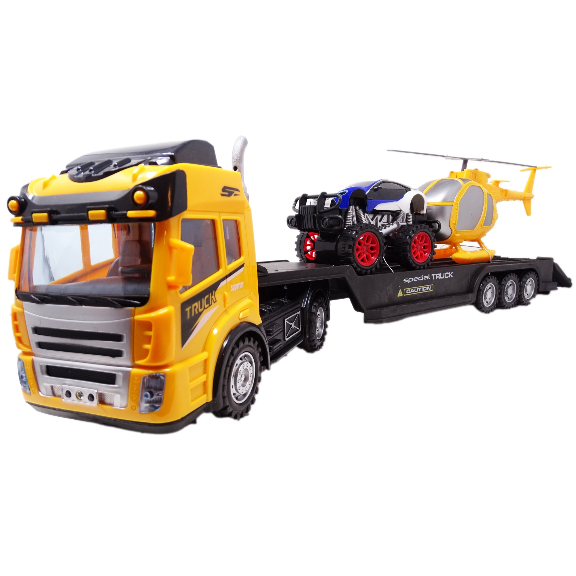 Camion Platforma cu Telecomanda Salamandra Kids, Elicopter si Masina ...