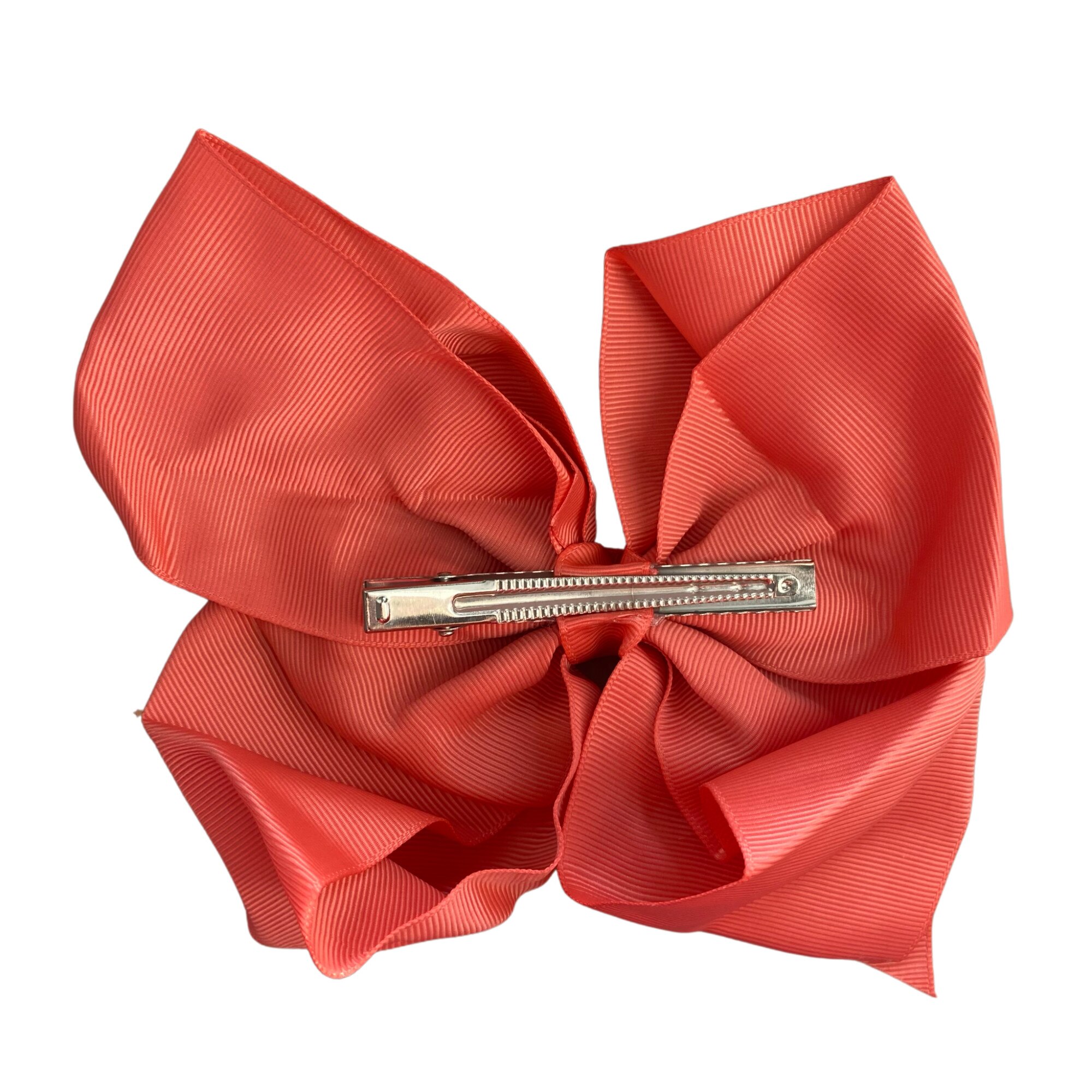 Clama de par pentru fete, cu funda supradimensionata, 20 cm, corai ...