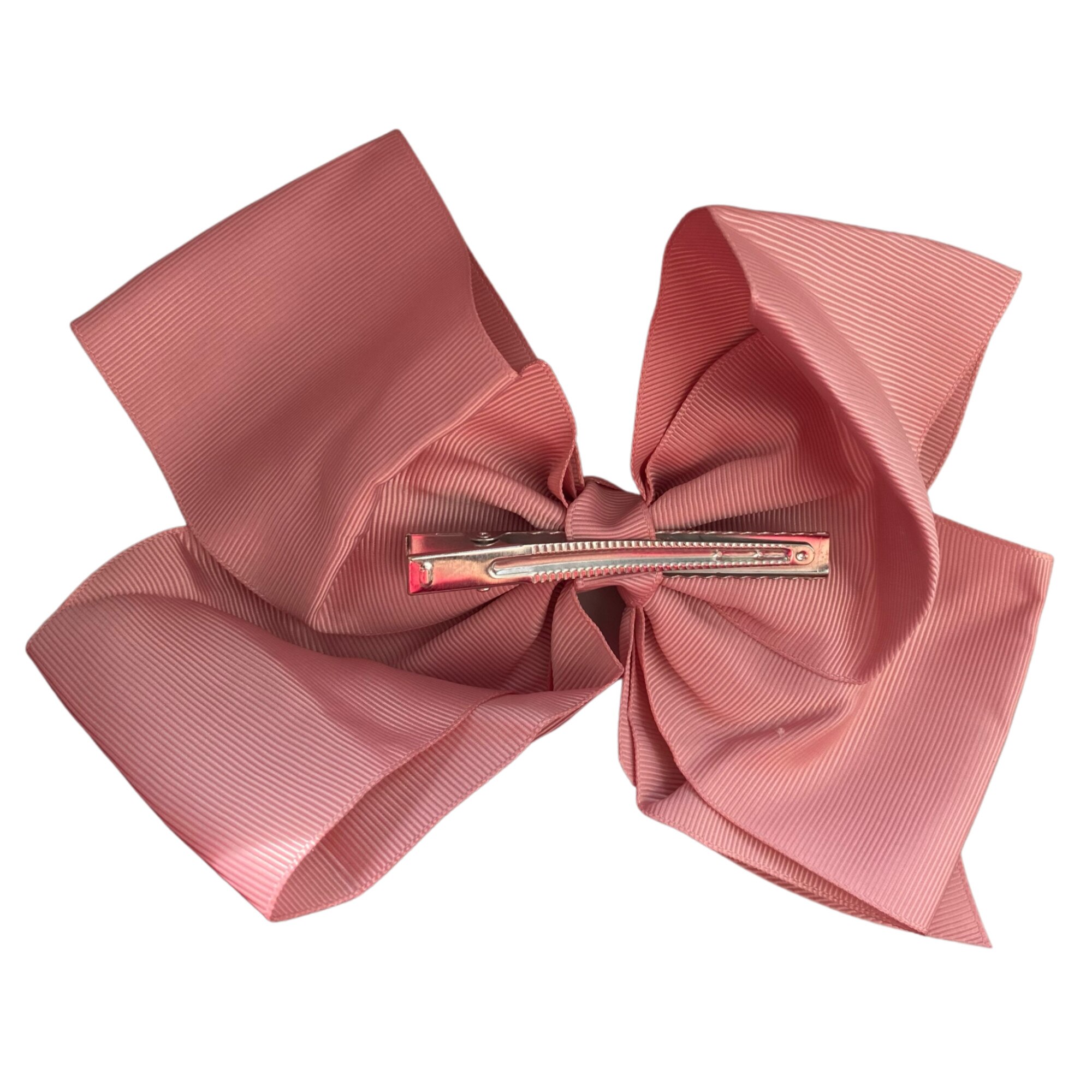 Clama de par pentru fete, cu funda supradimensionata, 20 cm, roz pudrat ...