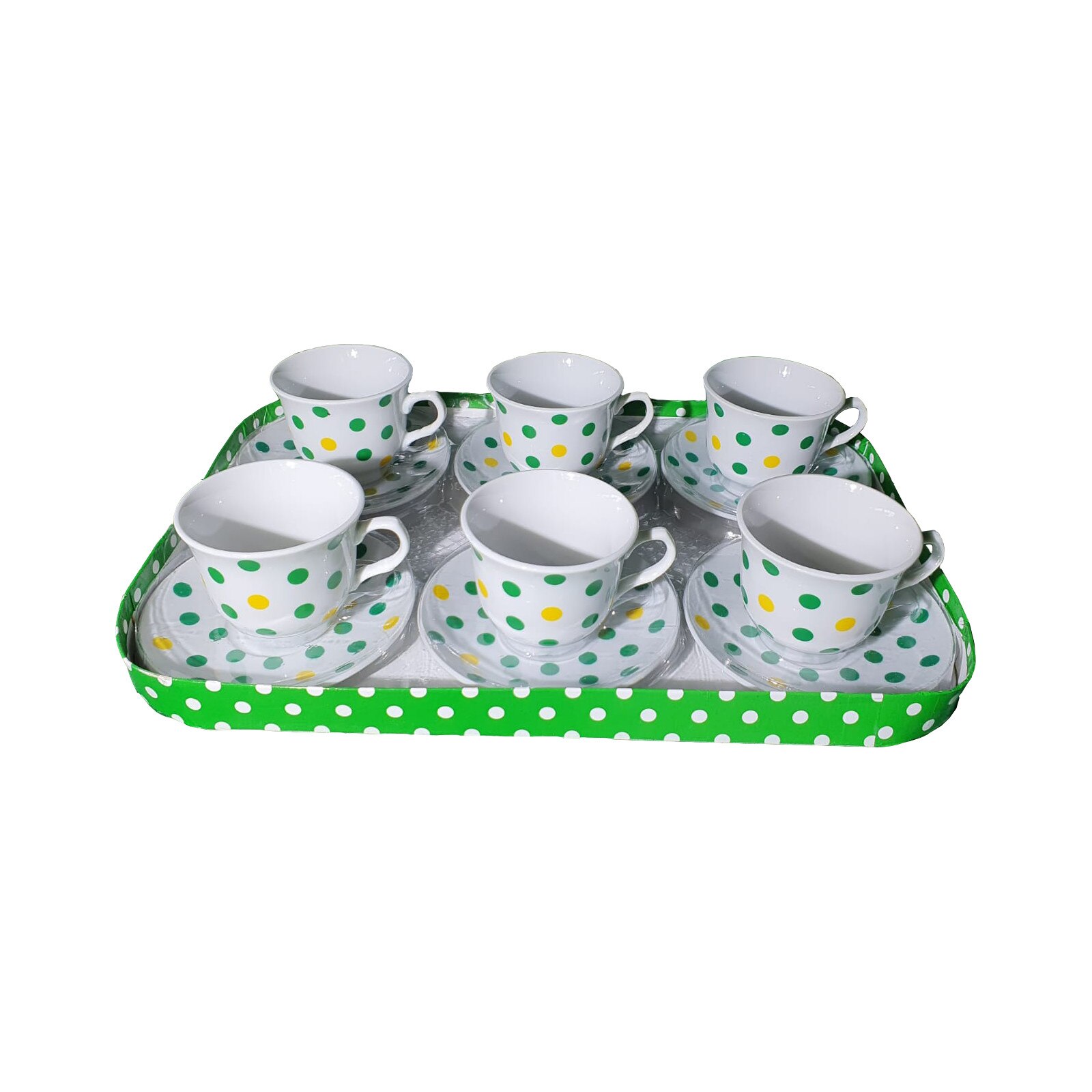 Set 6 Cesti pentru Ceai si Cafea cu farfurie, Ceramica, 300 ml - eMAG.ro