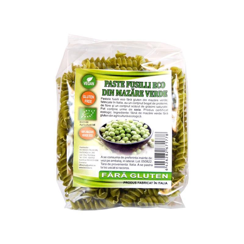 Paste Fusilli din Mazare Verde Fara Gluten Bio 250 grame Deco Italia ...