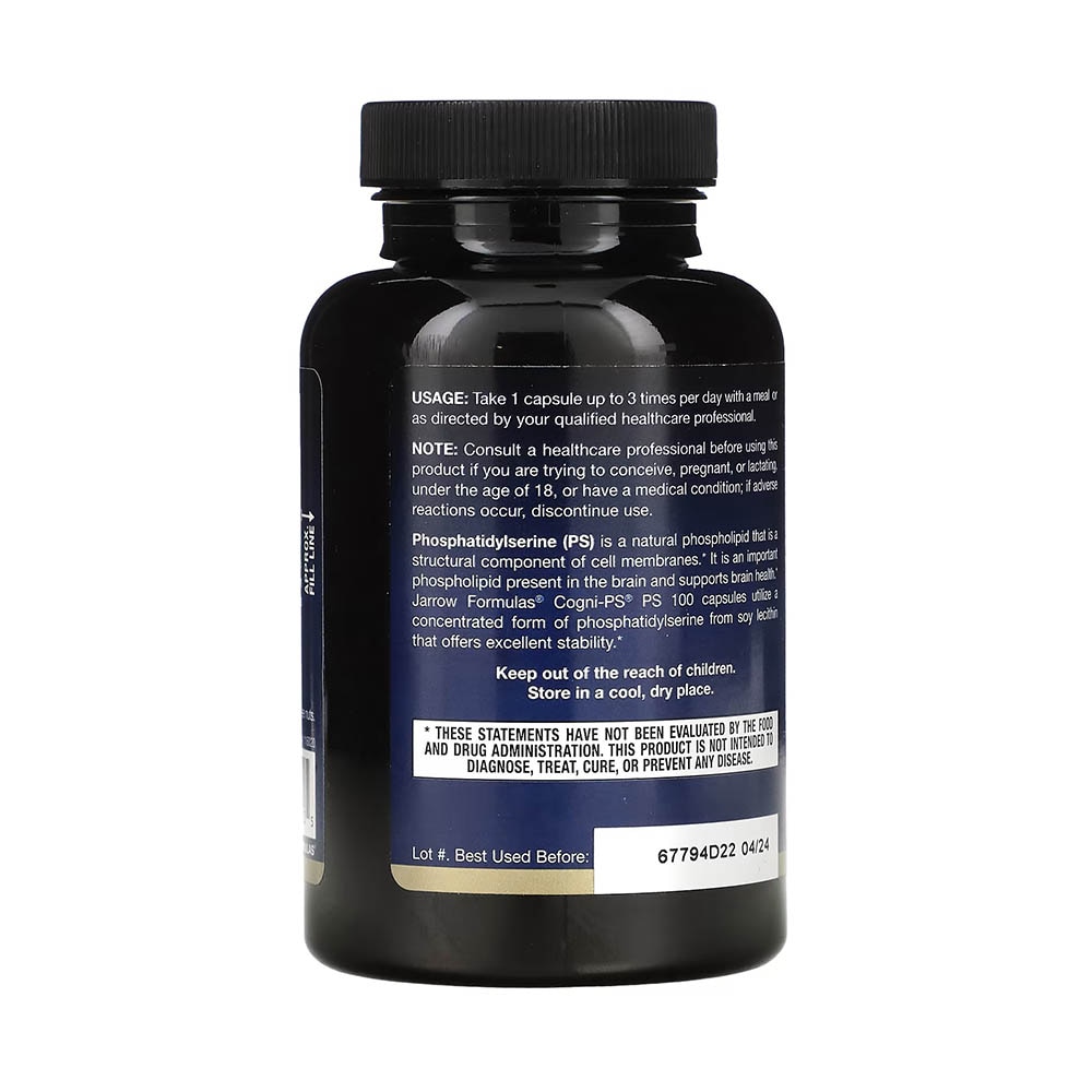 PS 100 (Fosfatidilserina), 100 mg, Jarrow Formulas, 120 capsule - eMAG.ro