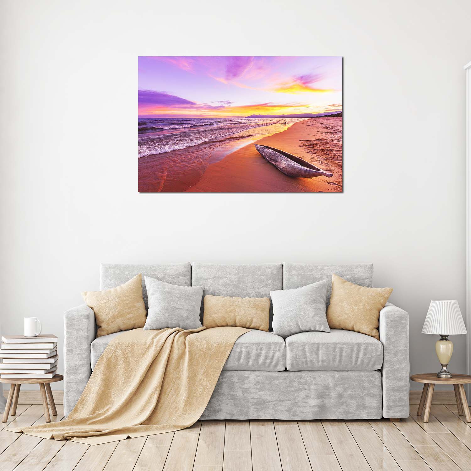 DualView Startonight Canoe on the Beach festmény, sötétben világít, 90 ...