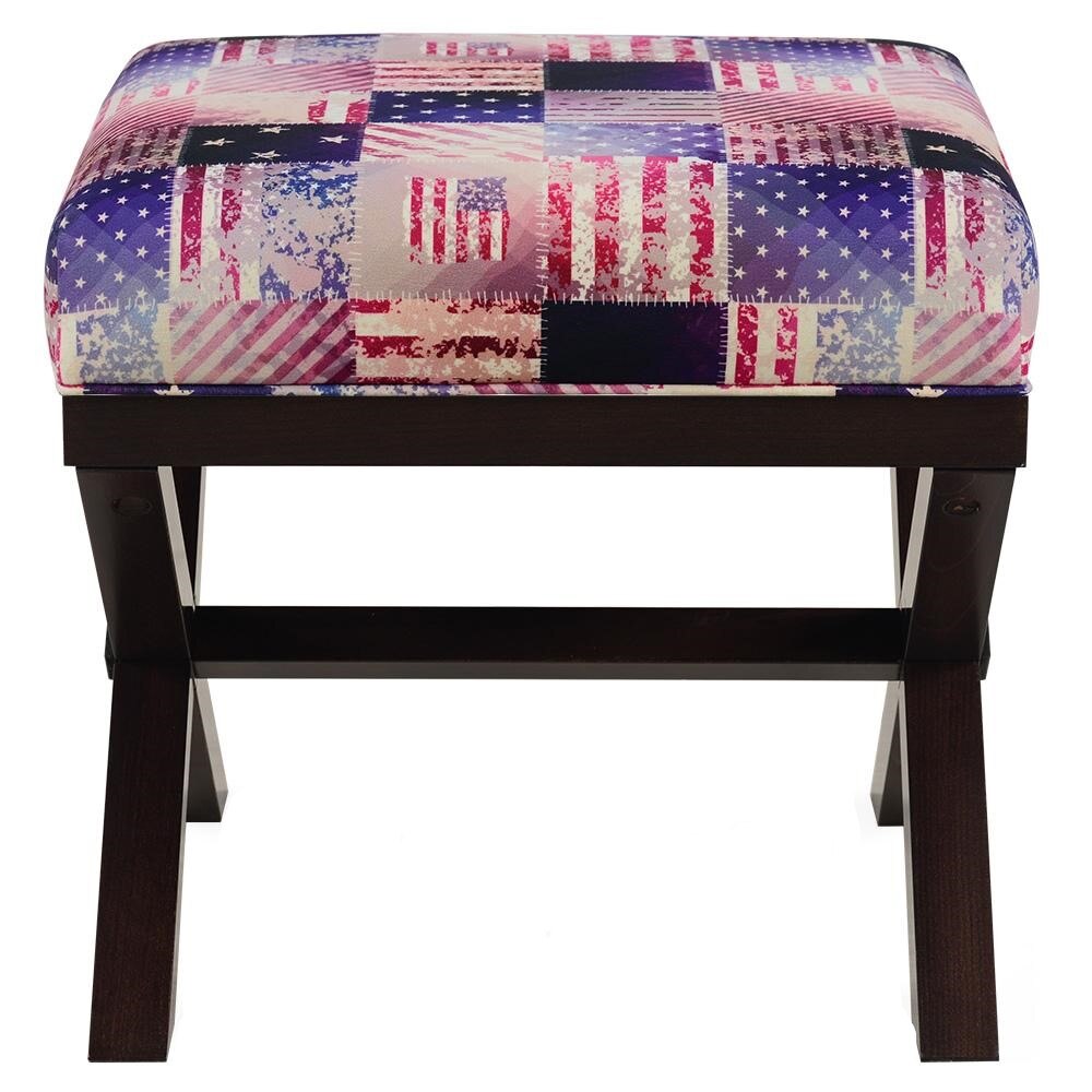 Taburet AIX©, tapitat in stofa, picioarele incrucisate realizate din ...