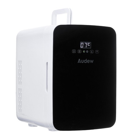 Mini-frigider portabil, Audew, 10 l, LCD, Ecran tactil, Negru/ Alb ...