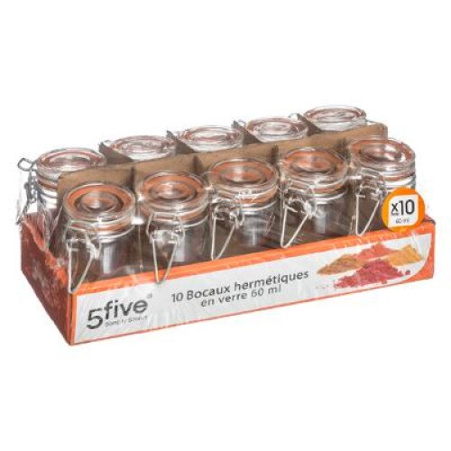 Set recipiente ermetice de depozitare din sticla, cu capac, H 8cm ...