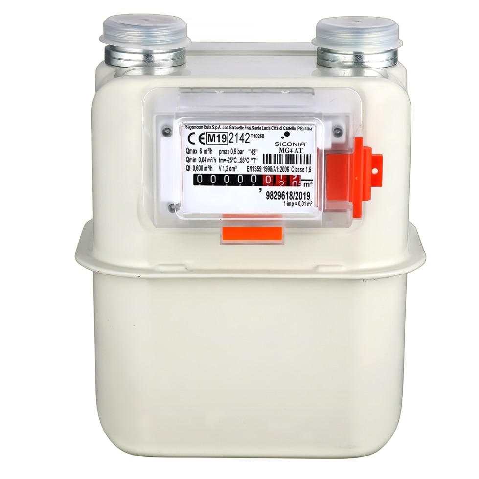 Contor de gaz, debit maxim 6 mc/h, 110mm intre axe, conectori 1.1/4" cu ...