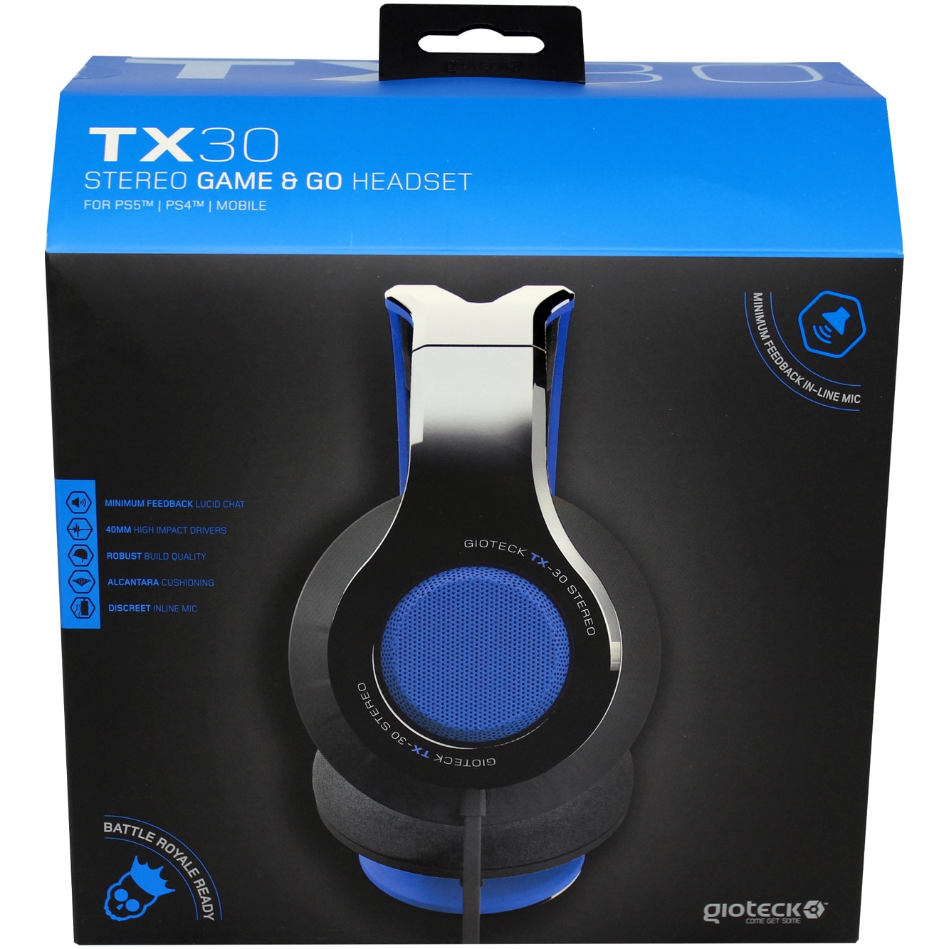 Gioteck STEREO GAMING & GO HEADSET Gaming fejhallgató, TX-30, Kék ...