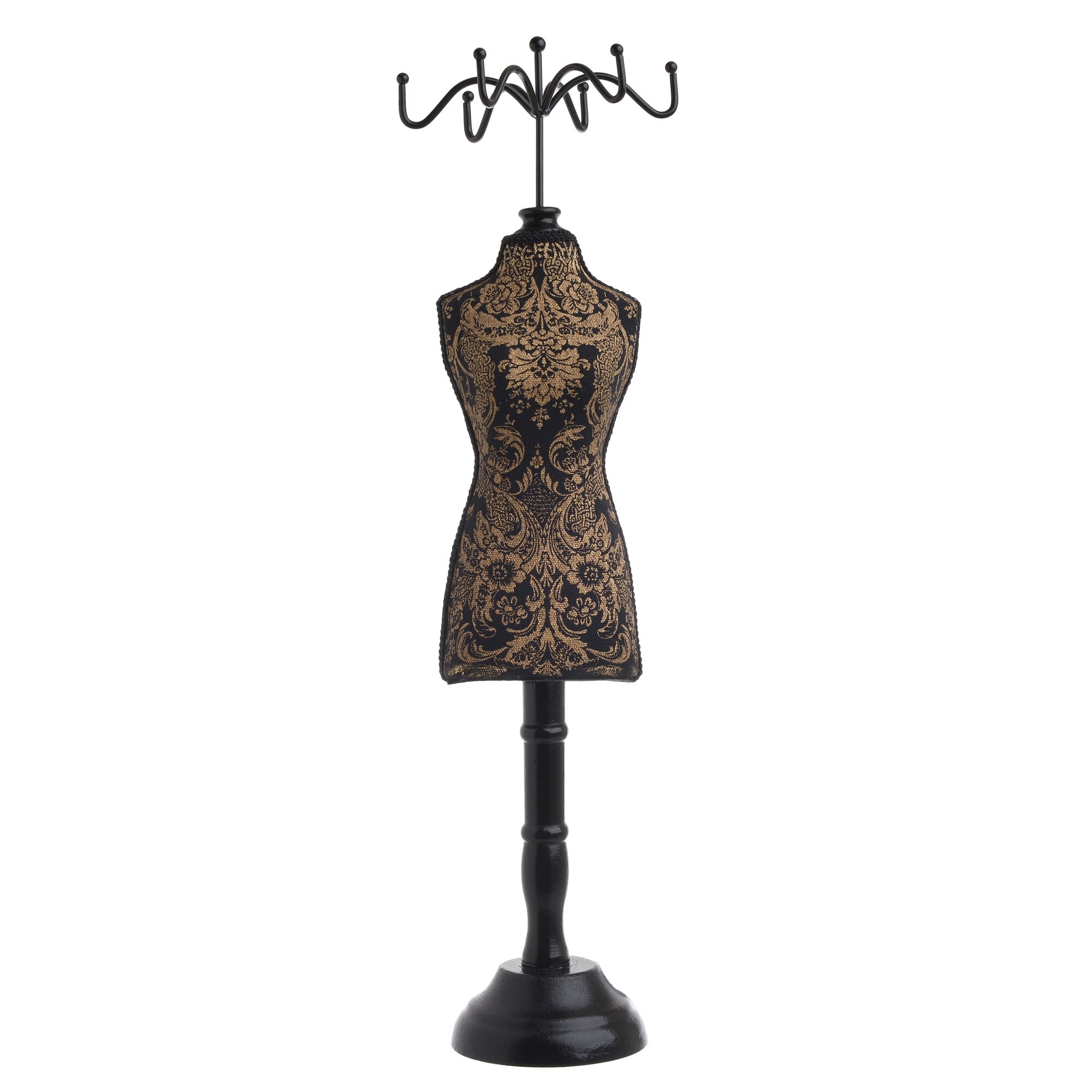 Suport bijuterii forma manechin, negru/auriu, 49 cm - eMAG.ro
