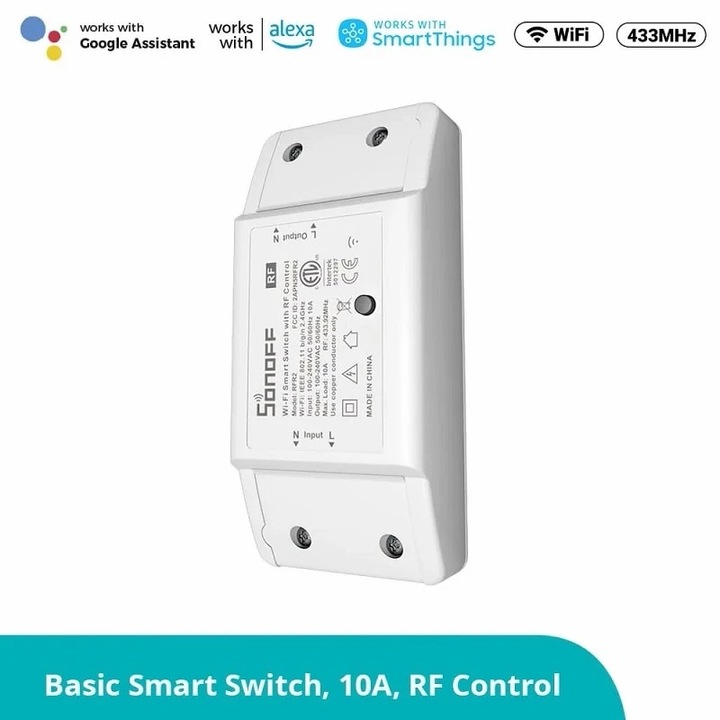 Smart прекъсвач Sonoff Basic R2 RF, 433mhz, WiFi, 10A - eMAG.bg