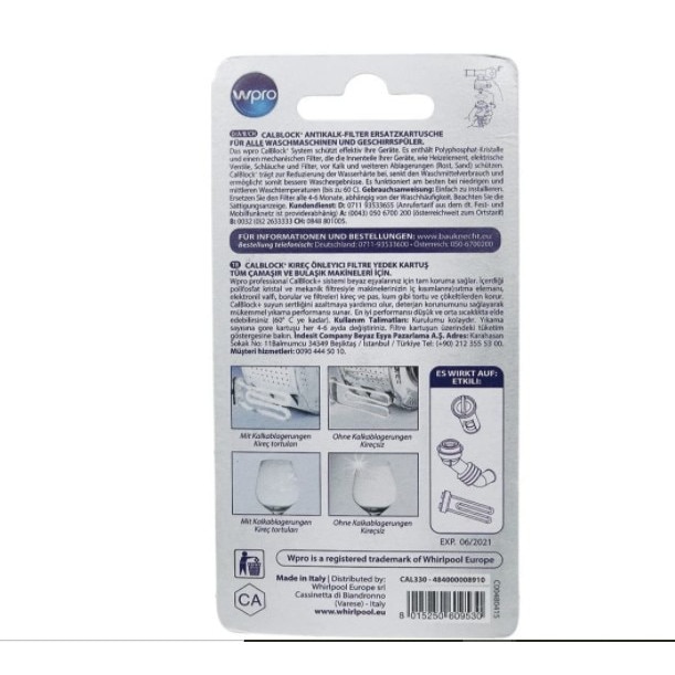 Calblock mosógép vízkőmentes szűrő 484000008910 W-PRO - eMAG.hu