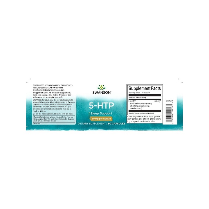 Swanson 5-HTP - 50mg - 60 Capsule - eMAG.ro
