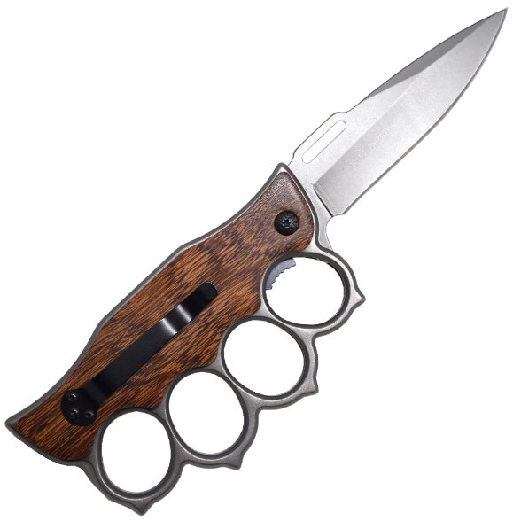 Cutit briceag tip pumnal, rozeta box cu insertii lemn, 21 cm - eMAG.ro