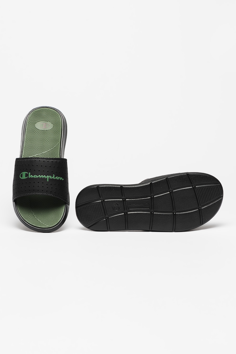 Champion, Papuci cu logo Zori, Verde marin, Negru, 40 - eMAG.ro