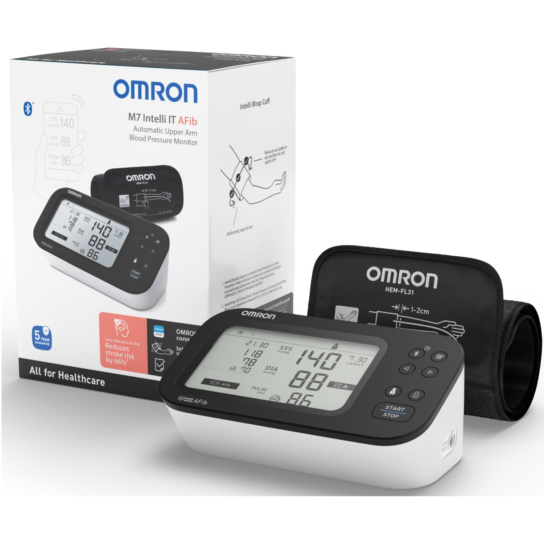 Tensiometru de brat automat OMRON M7 IT AFib, Tehnologie Intellisense ...