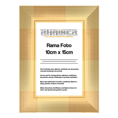 Fényképkeret 10x15, Rhainer, Madrid modell, arany, A6 formátum - eMAG.hu