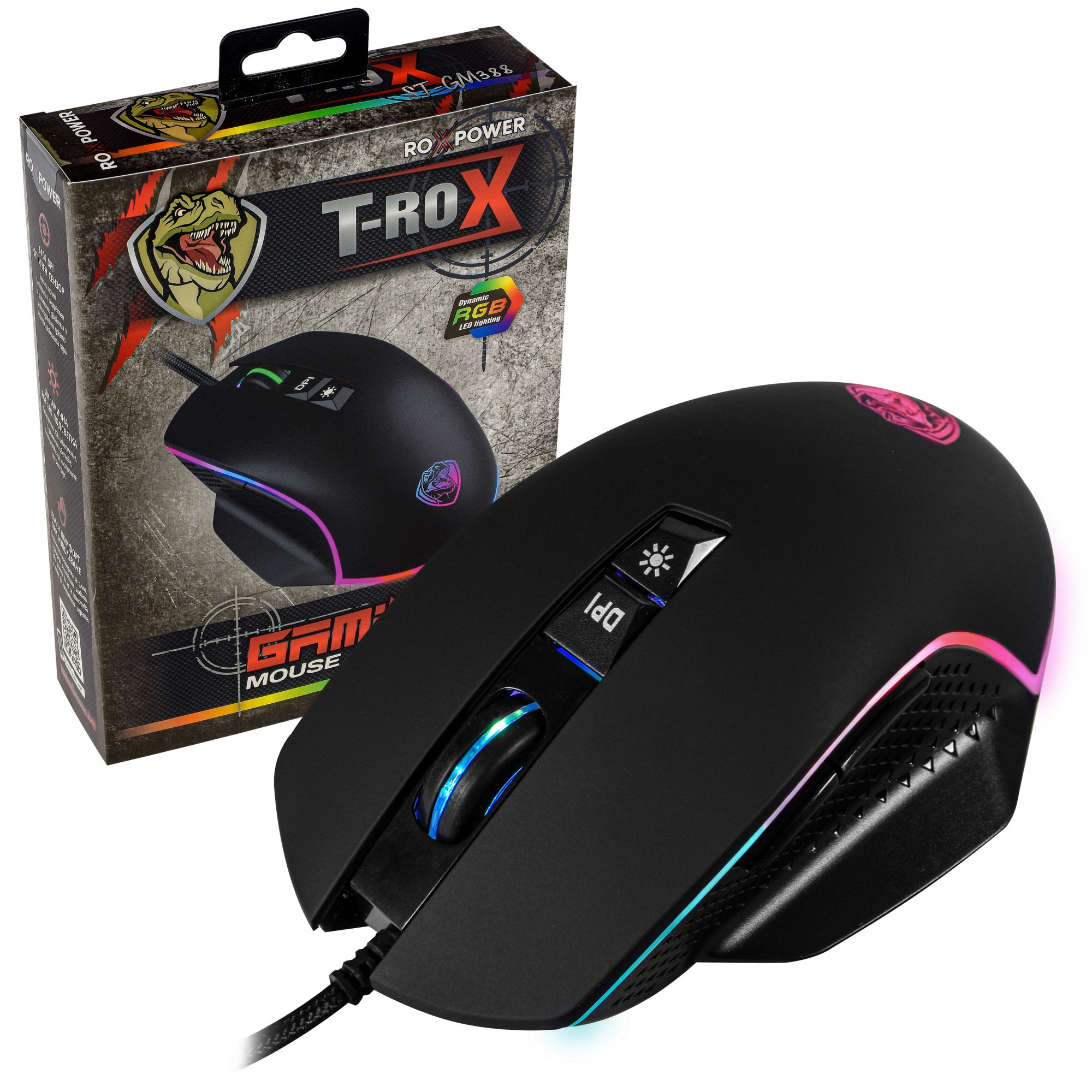 Mouse de gaming, Roxpower, T-Rox STGM388, RGB, Negru - eMAG.ro