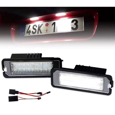 Set 2 Lampi Numar LED Canbus AutoREY®, fara Eroare, Compatibil VW Golf 4/5/6/7, Passat B6/B7 ...