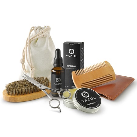 Pachet exclusiv pentru intretinere barba VAZUL, ulei, balsam, perie ...