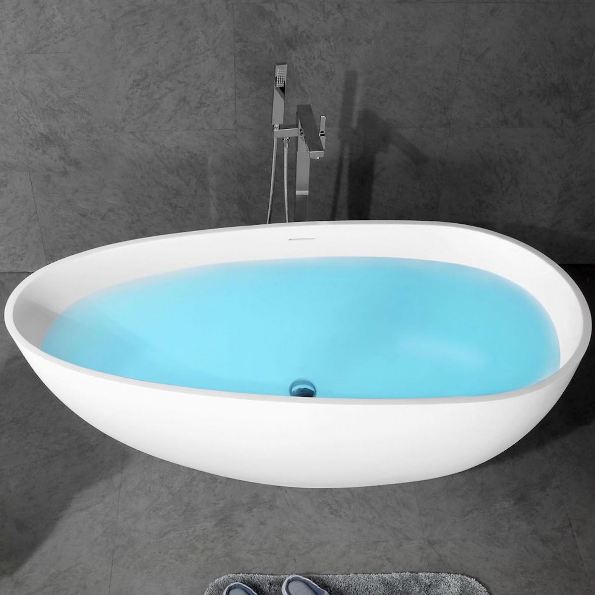 Cada de baie Ego-Ivette, 170 cm, free-standing, design modern, compozit ...