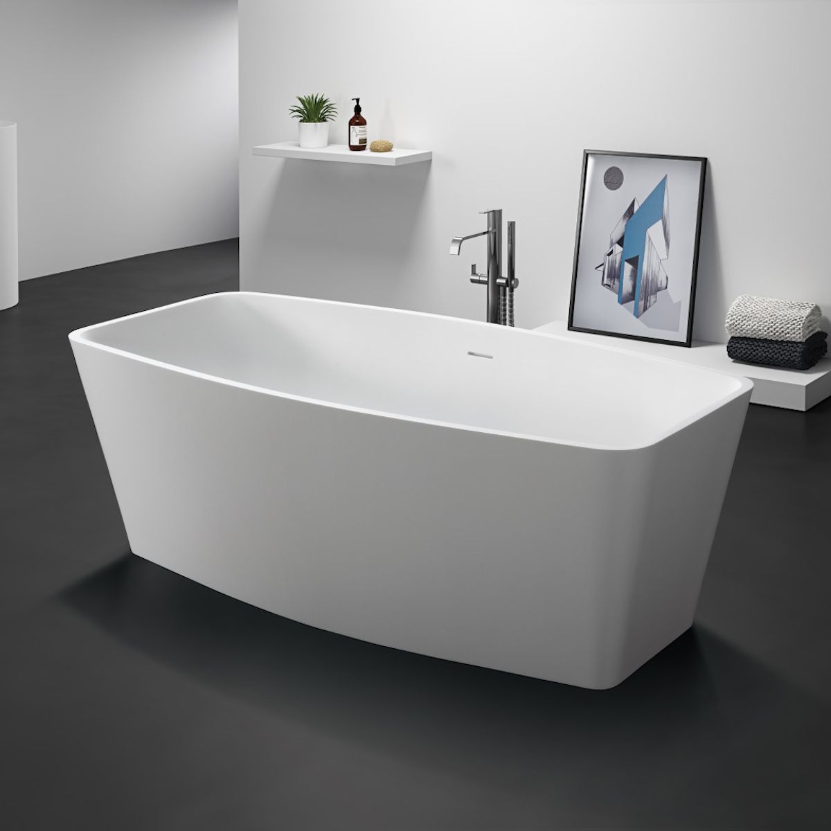 Cada de baie Ego-Jeff, 170 cm, free-standing, design modern, compozit ...