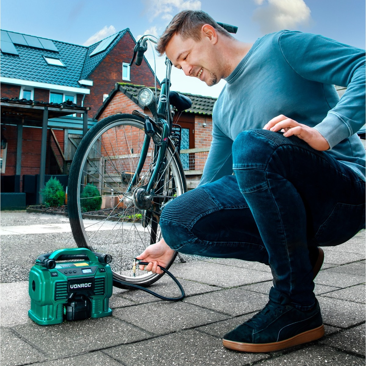 Compresor VONROC, S3_CR503DC, cu 1 acumulator 4.0Ah x 20V si incarcator ...