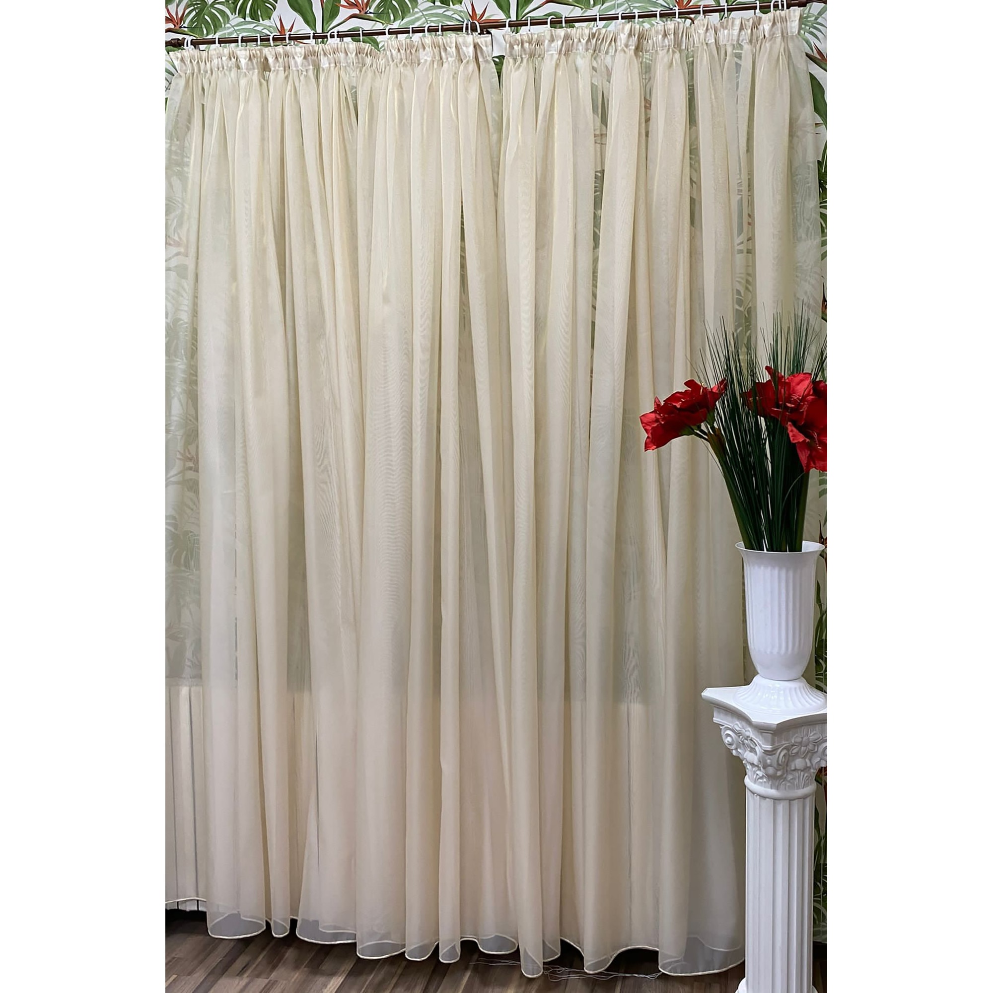 Perdea simpla voal, culoare bej, din colectia "Crep Touch by Liz Line ...